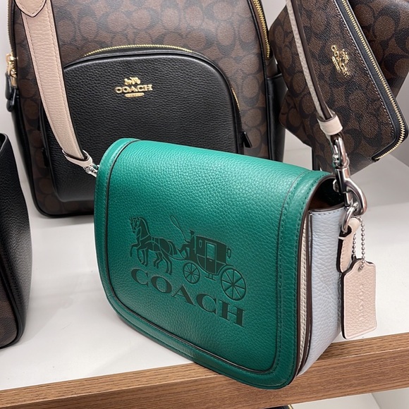 Coach | Bags | Coach Saddle Bag In Colorblock With Horse And ...